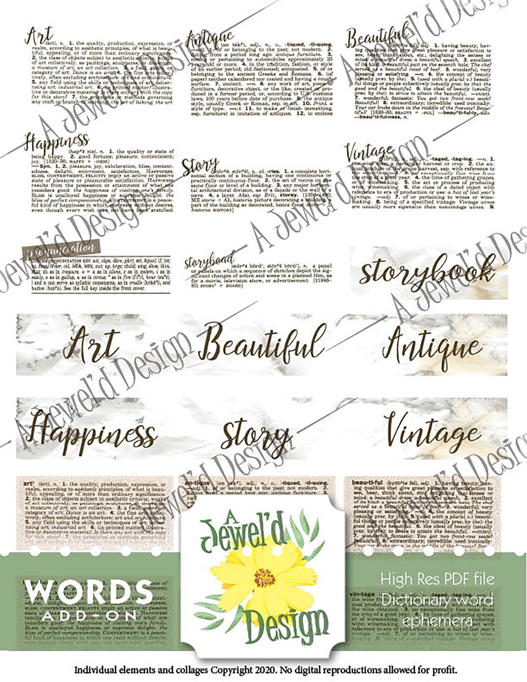 WORD Labels & Dictionary Decor - Etsy
