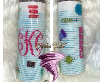 Personalized Notebook Paper Teacher Tumbler Glitter Epoxy Resin - Etsy