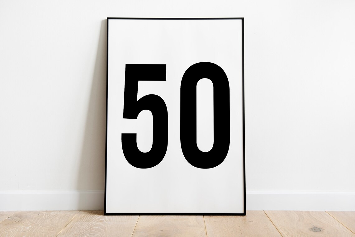 Wall Poster Number 50 Digital Files X5 Sizes Wall Prints Decor - Etsy