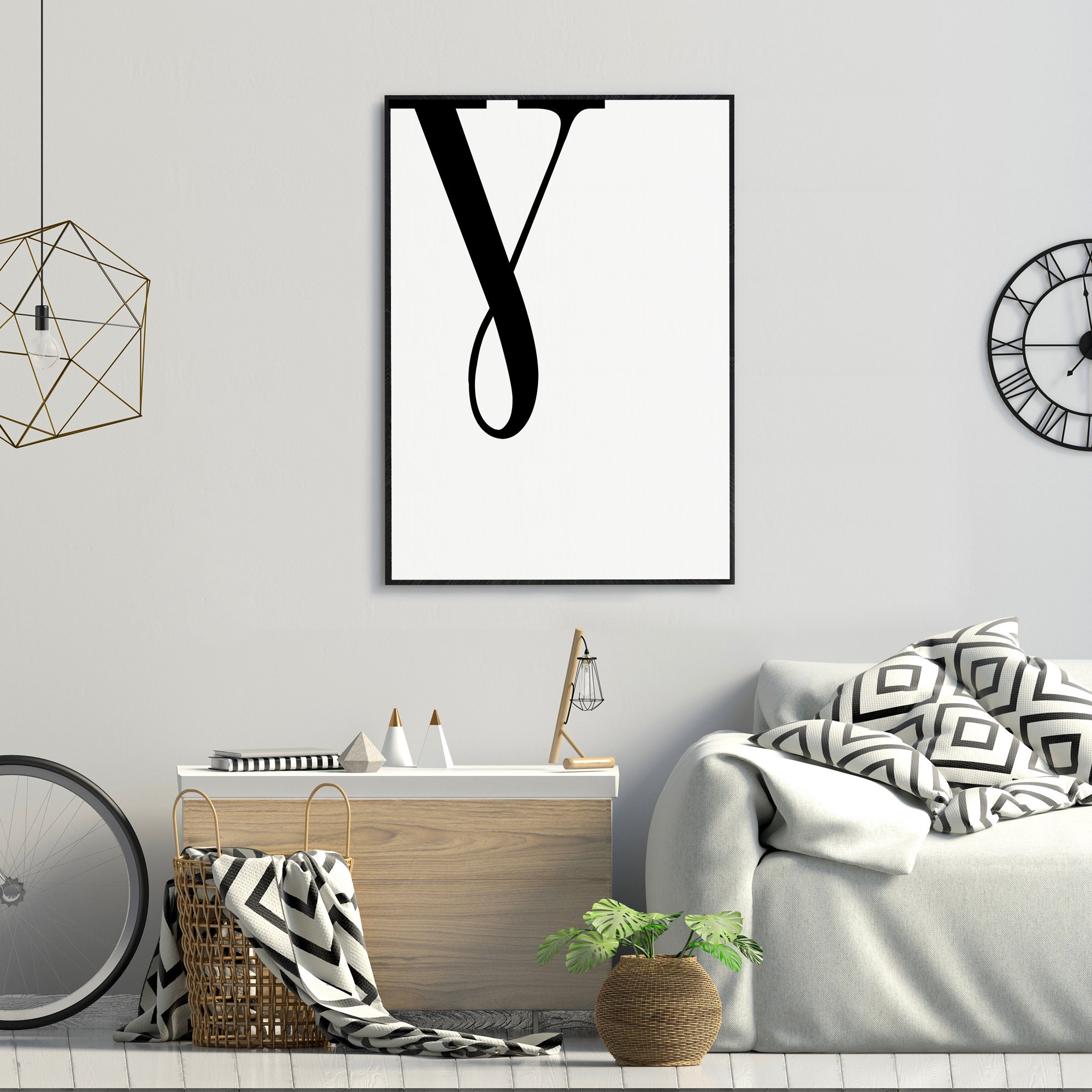 Gama Letter Digital Typography Poster Wall Prints Wall - Etsy