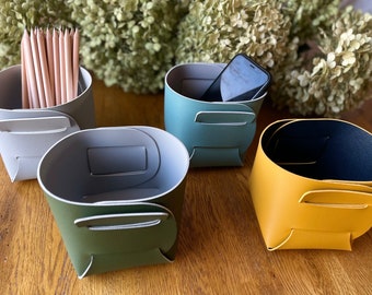 Leather Basket | Etsy