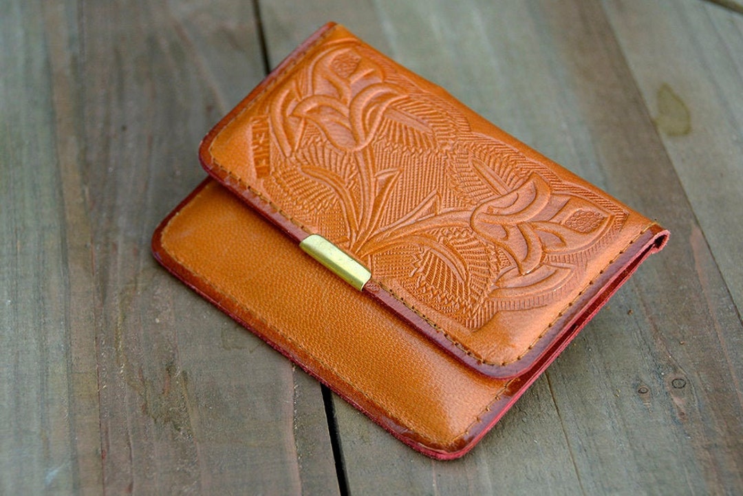 Orange Skinny Wallet With Mirror - Etsy