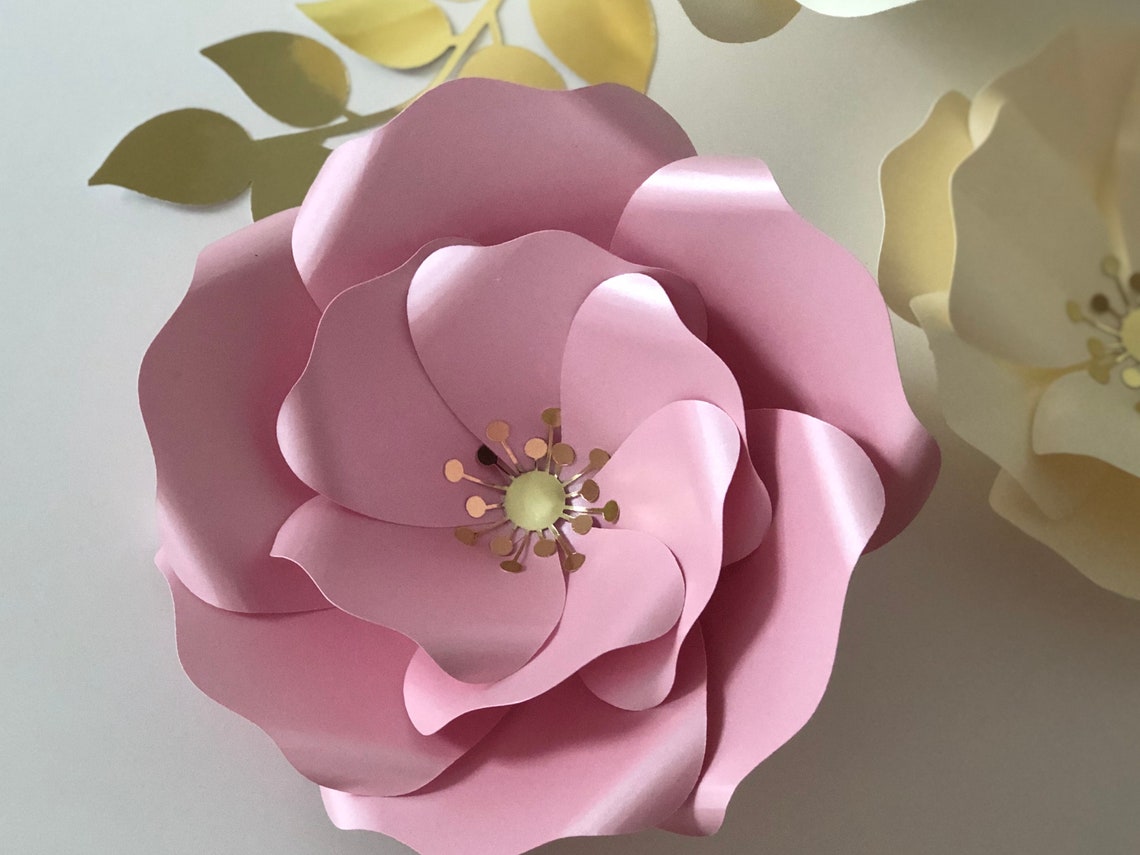 Assorted Paper Flowers Paper Roses Beige Pink Gold Set - Etsy