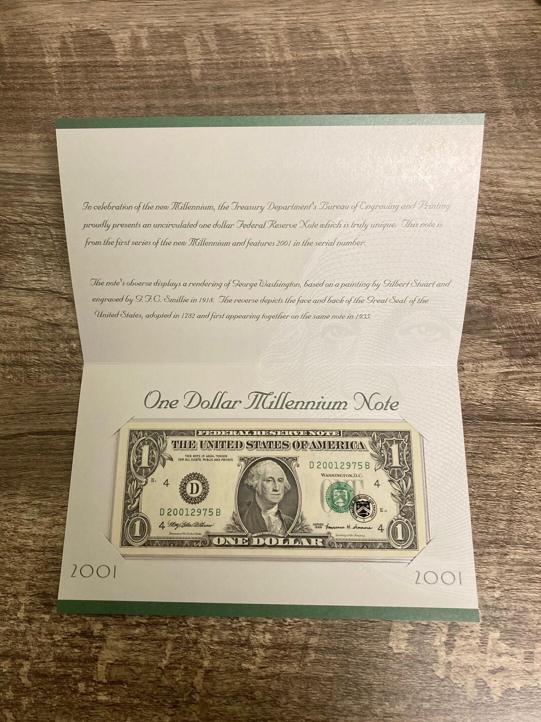 1999 Uncirculated One Dollar Millennium Note, Serial Number ...