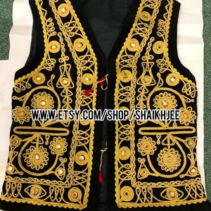 Embroidered Waistcoat Tribal Pathan Vest-traditional Pathan Waistcoat ...