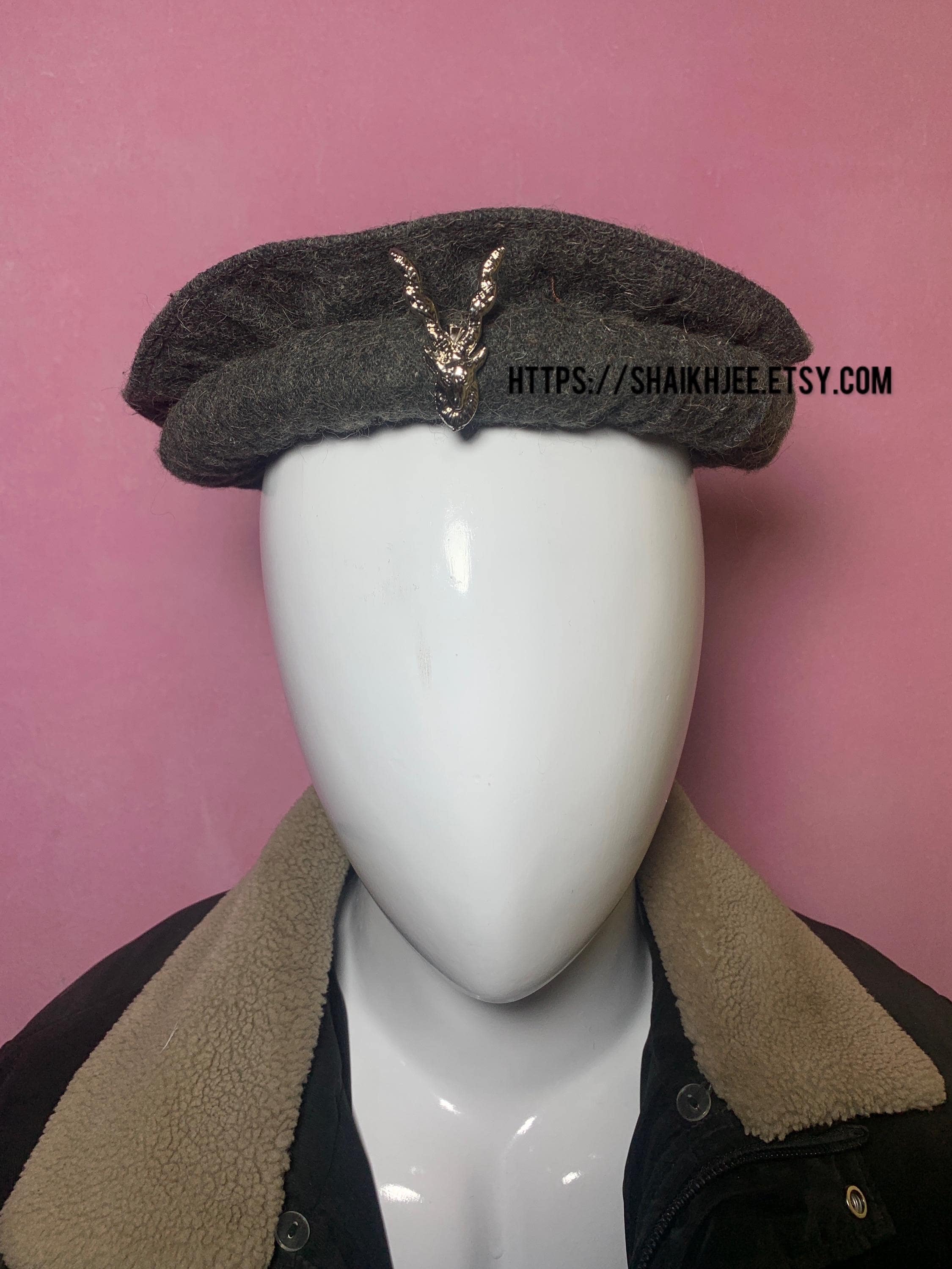 Handmade Woolen Chitrali Pakol Hat With MARKHOR Brooch-chitrali Topi ...