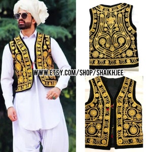 Embroidered Waistcoat Tribal Pathan Vest-traditional Pathan Waistcoat ...