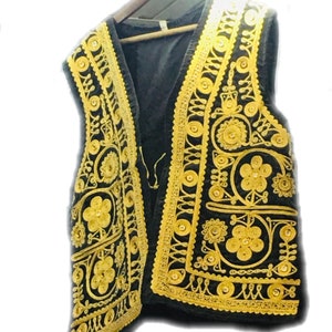 Embroidered Waistcoat Tribal Pathan Vest-traditional Pathan Waistcoat ...