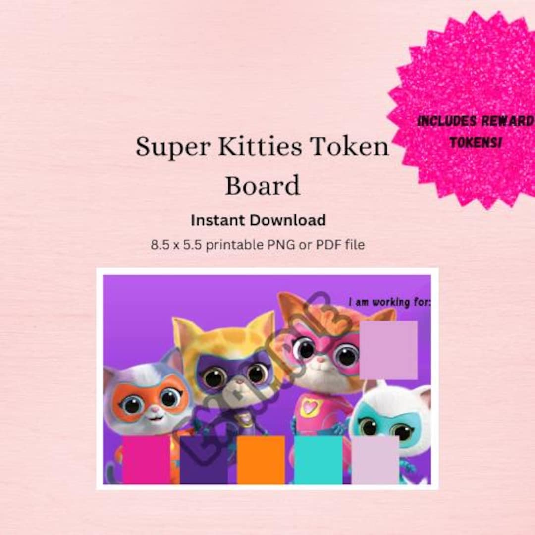 Token Board, Token Economy System, Super Kitties - Etsy