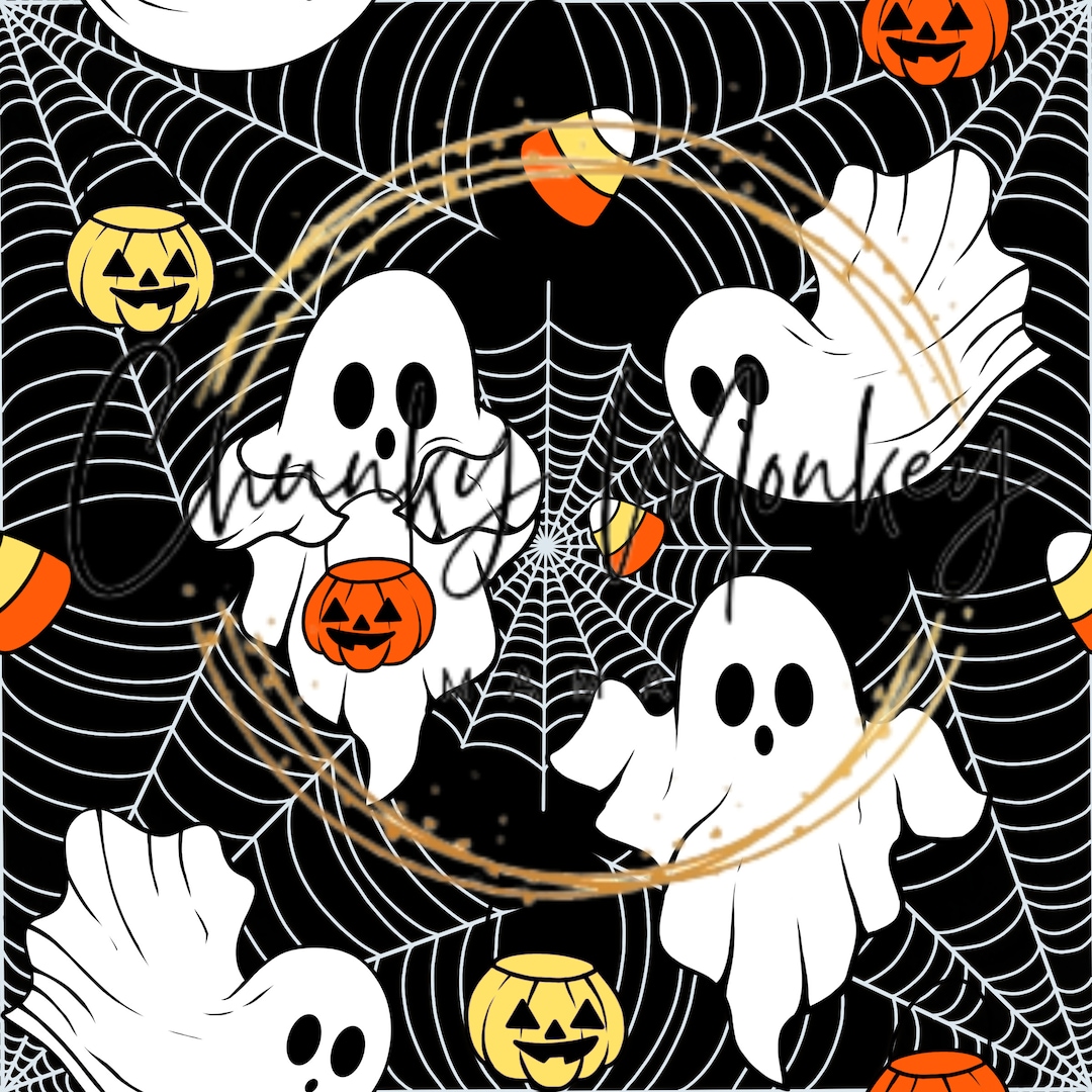 Ghost Black Background Seamless File - Etsy