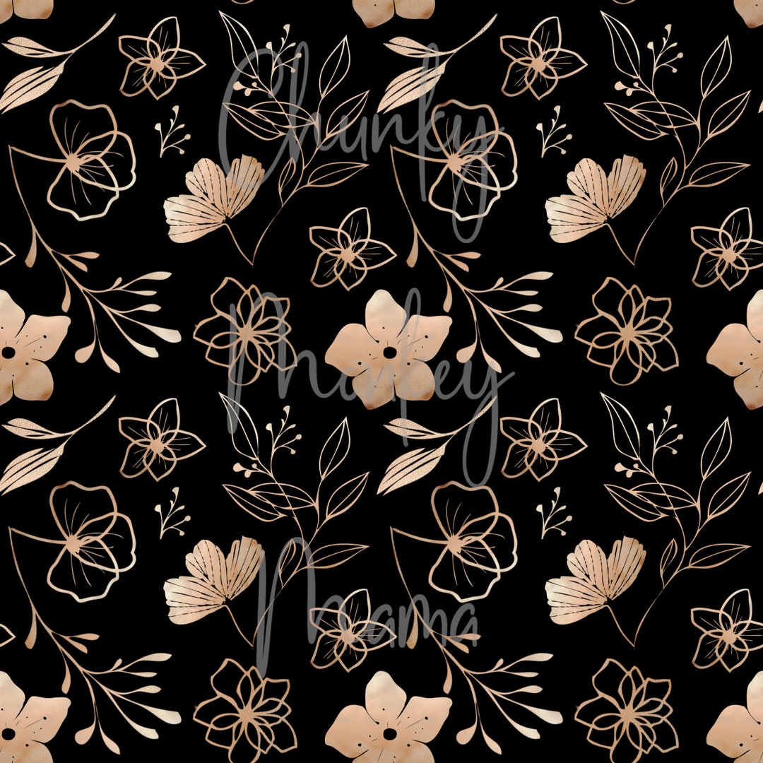 Rose Gold Floral Seamless Pattern - Etsy