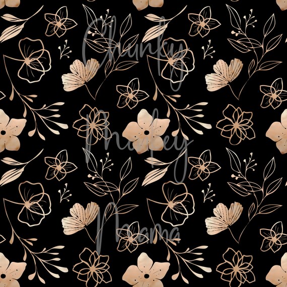Rose Gold Floral Seamless Pattern - Etsy