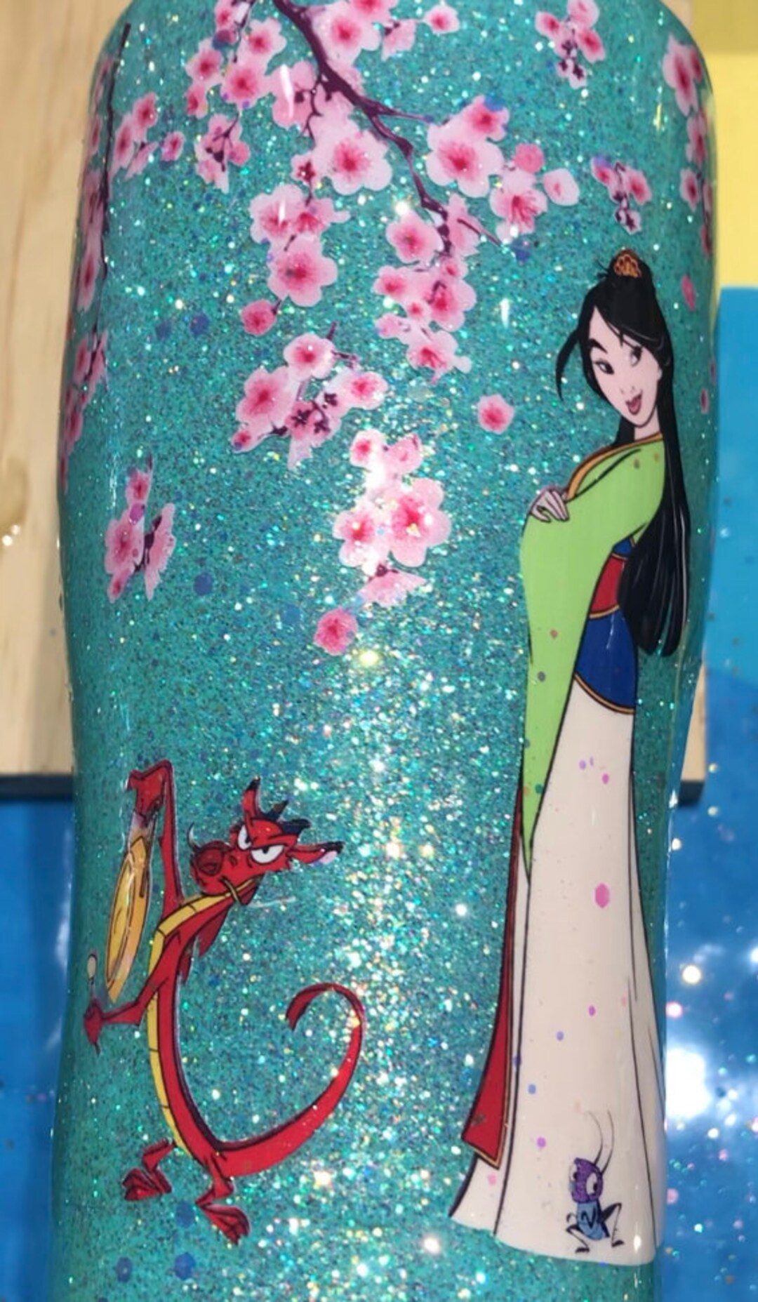 Mulan Princess Collection, Custom Made Glitter Stainless Steel Tumbler ...