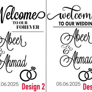 Custom Vinyl Wedding Welcome Sign With Arabic Calligraphy - Etsy