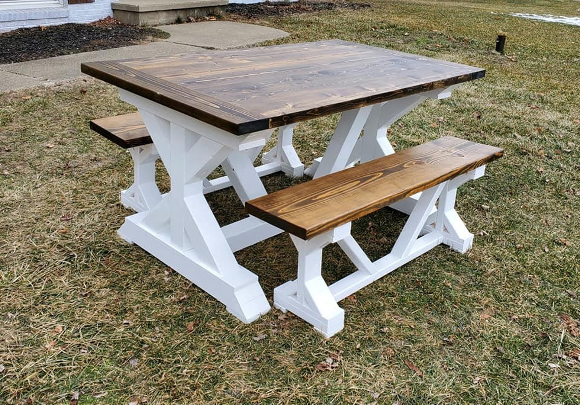 Farmhouse Trestle Dining Table - Etsy