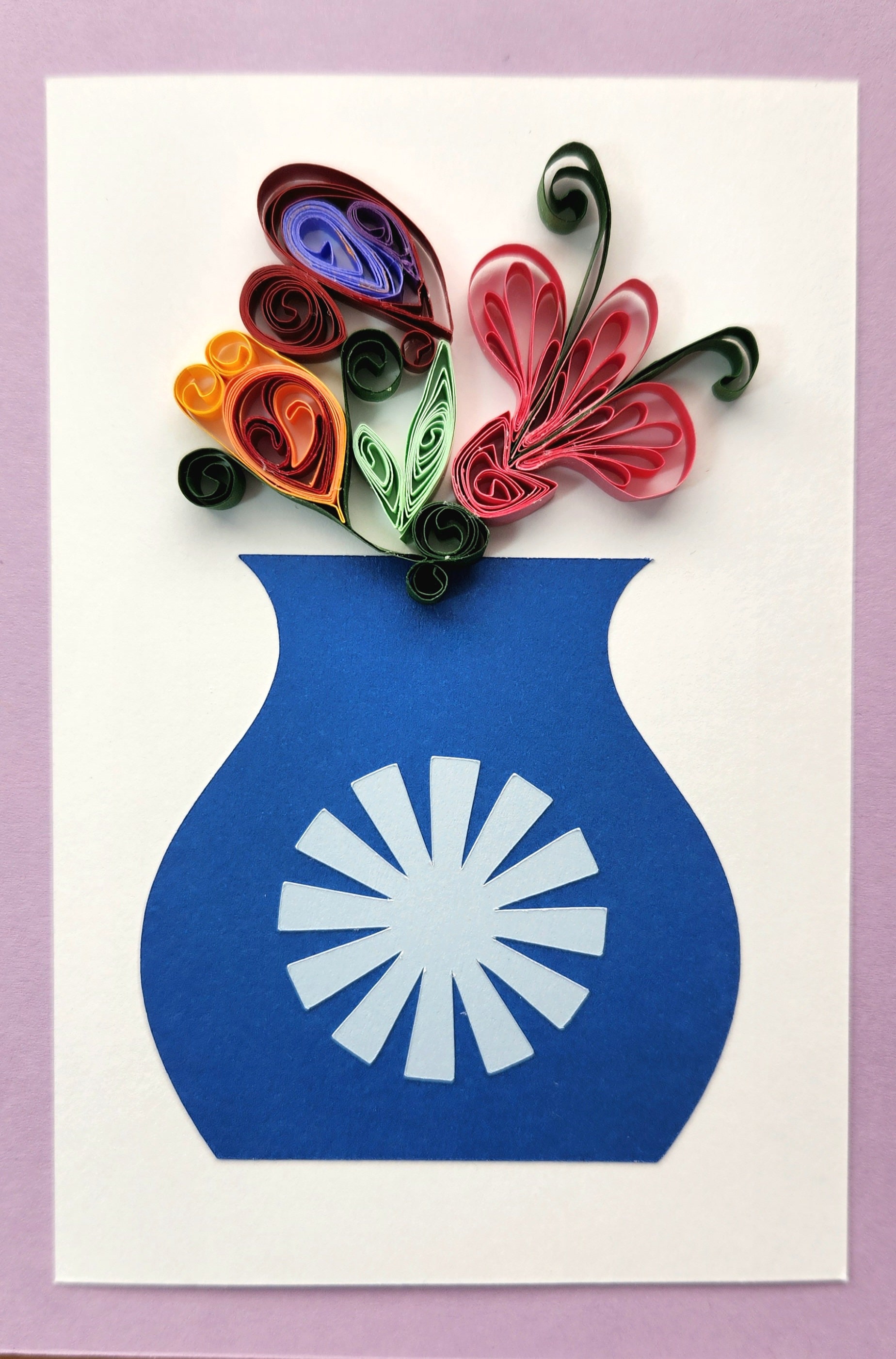 Homemade Paper Quilling Vase With Flowers - Etsy