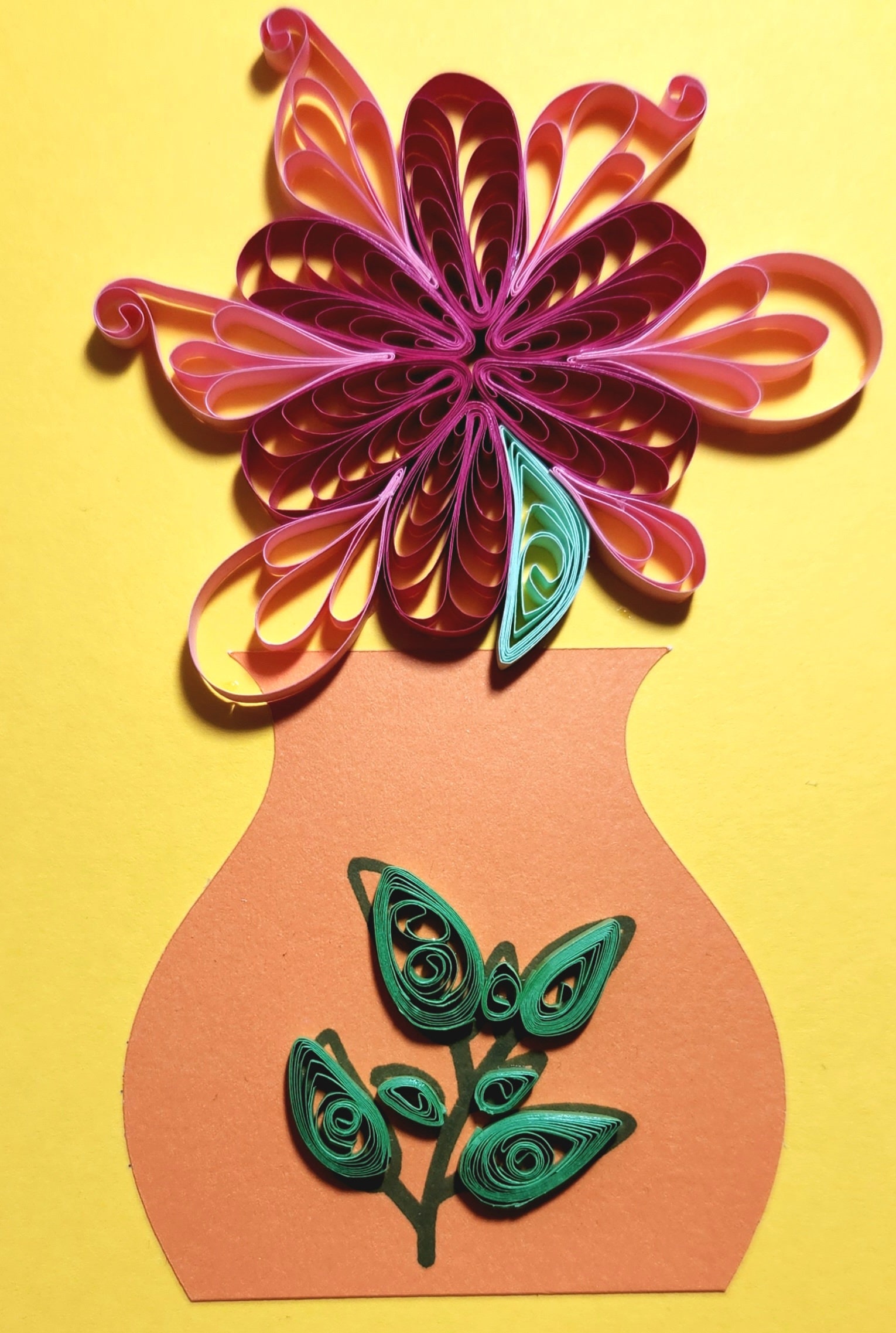 Homemade Paper Quilling Vase With Flowers - Etsy