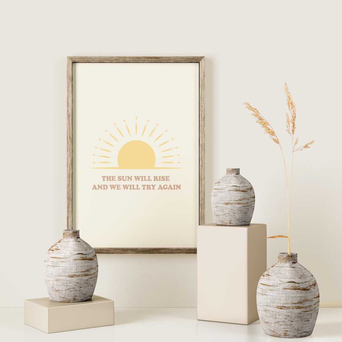 The Sun Will Rise and We Will Try Again / Inspirational Quote - Etsy