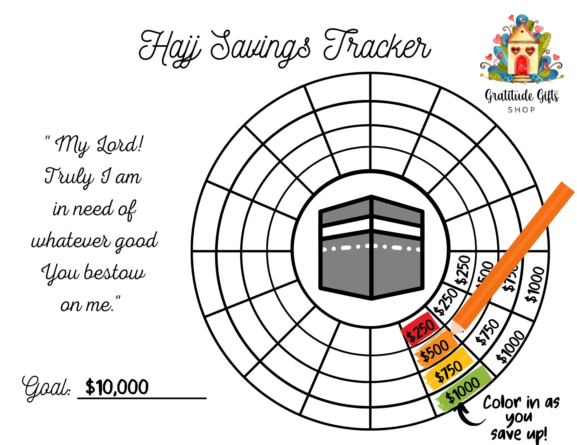 HAJJ Savings Tracker - Goal Success - Vision Board - Budgeting - Money ...