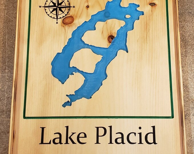 Rustic Lake Placid Wood Carved Sign - Etsy