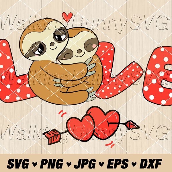 Sloth Valentine Svg - Etsy