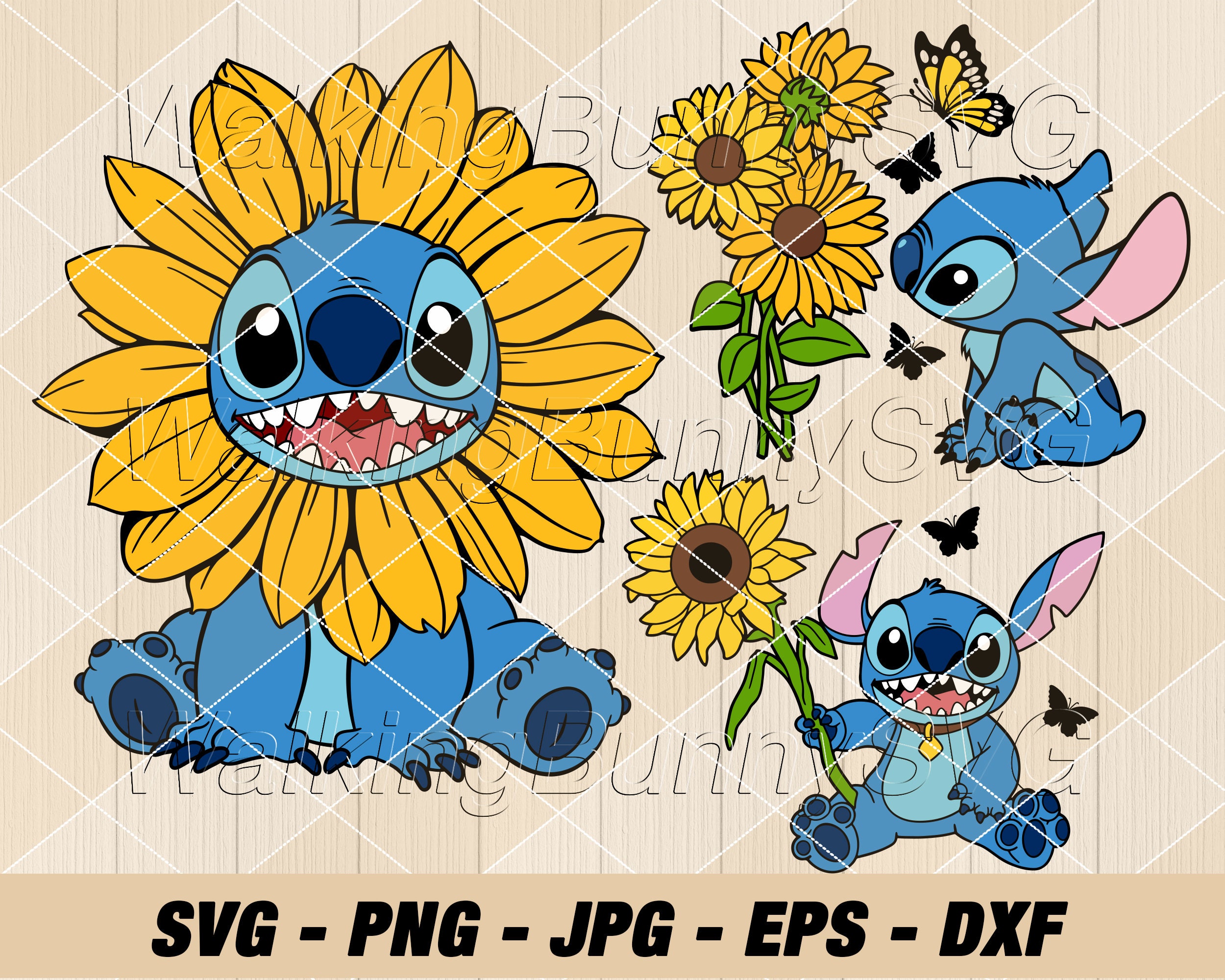 Stitch Sunflower Svg Png Layered Stitch Sunflower Svg Etsy Canada