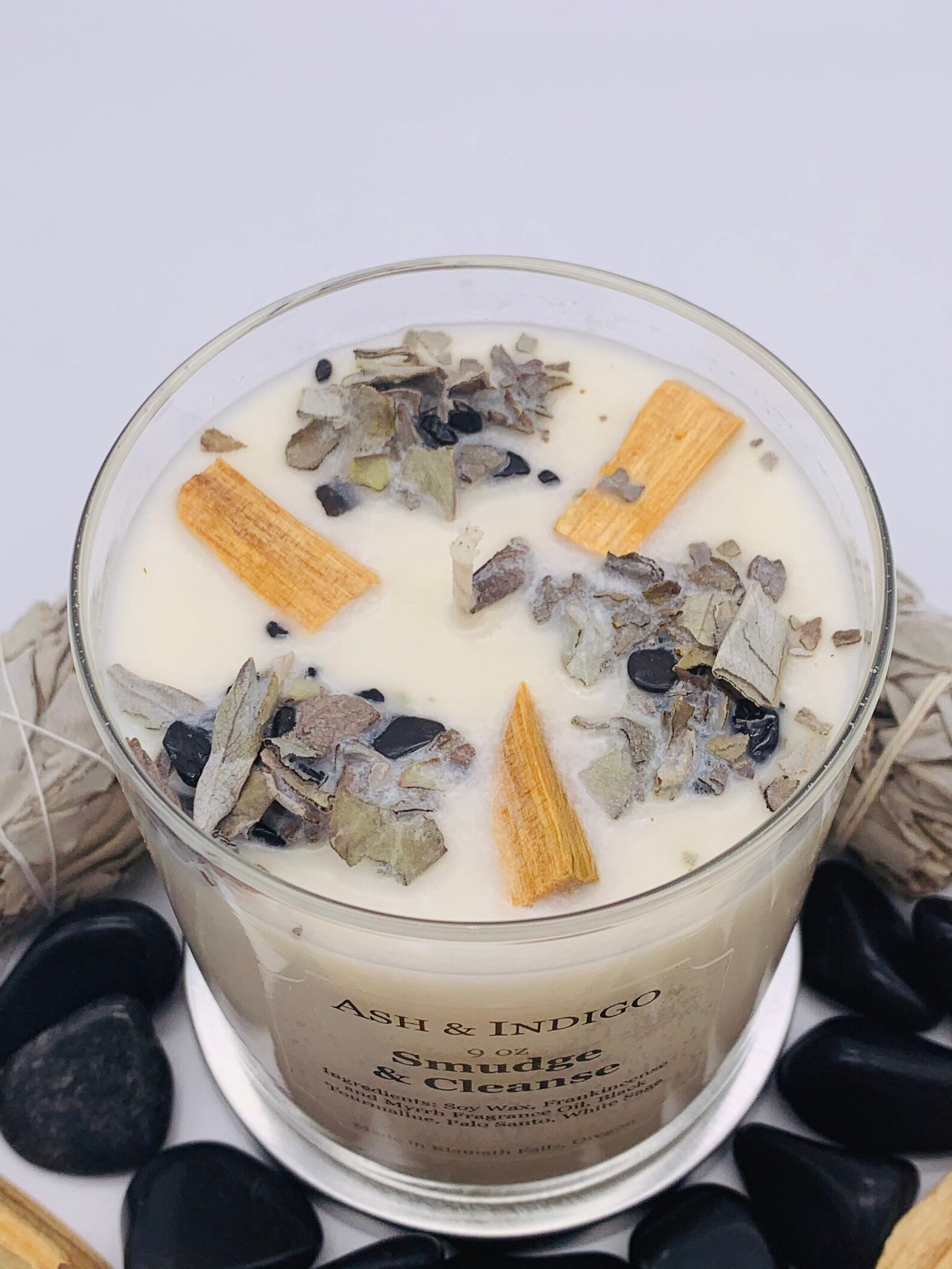 Smudge & Cleanse Sage Candle, Crystal Candle, Witchy Candle, Spell ...