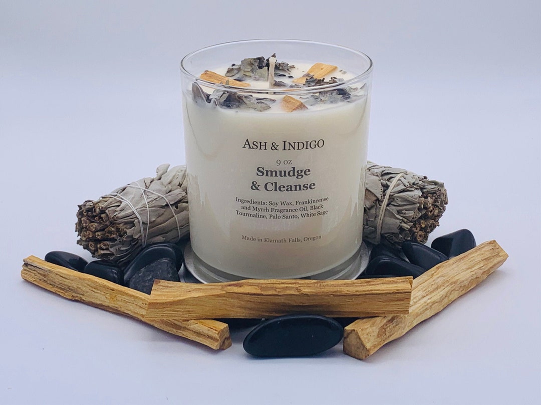 Smudge & Cleanse Sage Candle, Crystal Candle, Witchy Candle, Spell ...