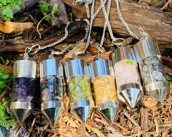 Pendulums | Crystal Pendulums, Bottle Pendulums Filled With Gemstone ...