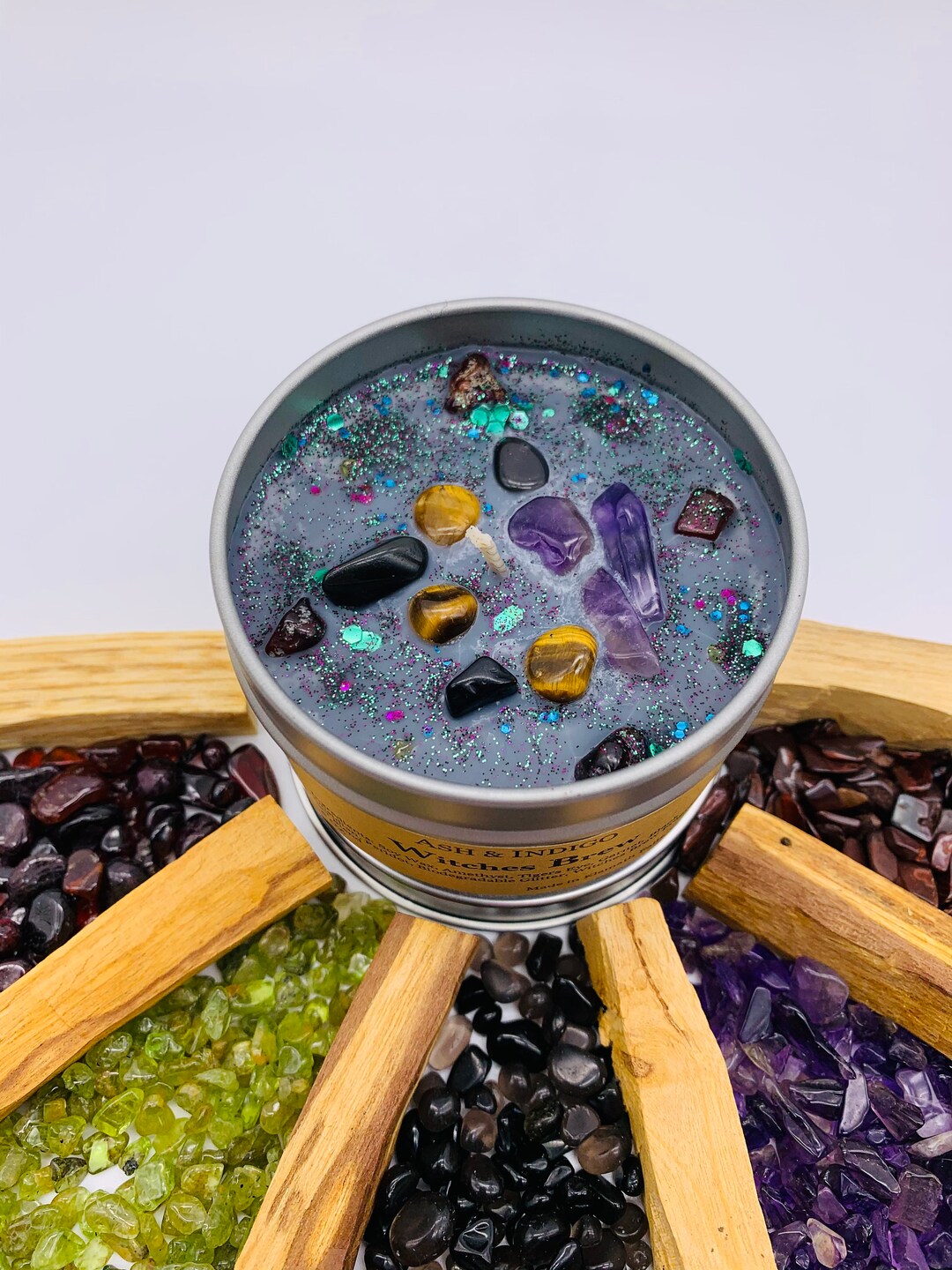 Witches Brew Crystal Candle, Witchy Decor, Halloween Candles, Spell ...