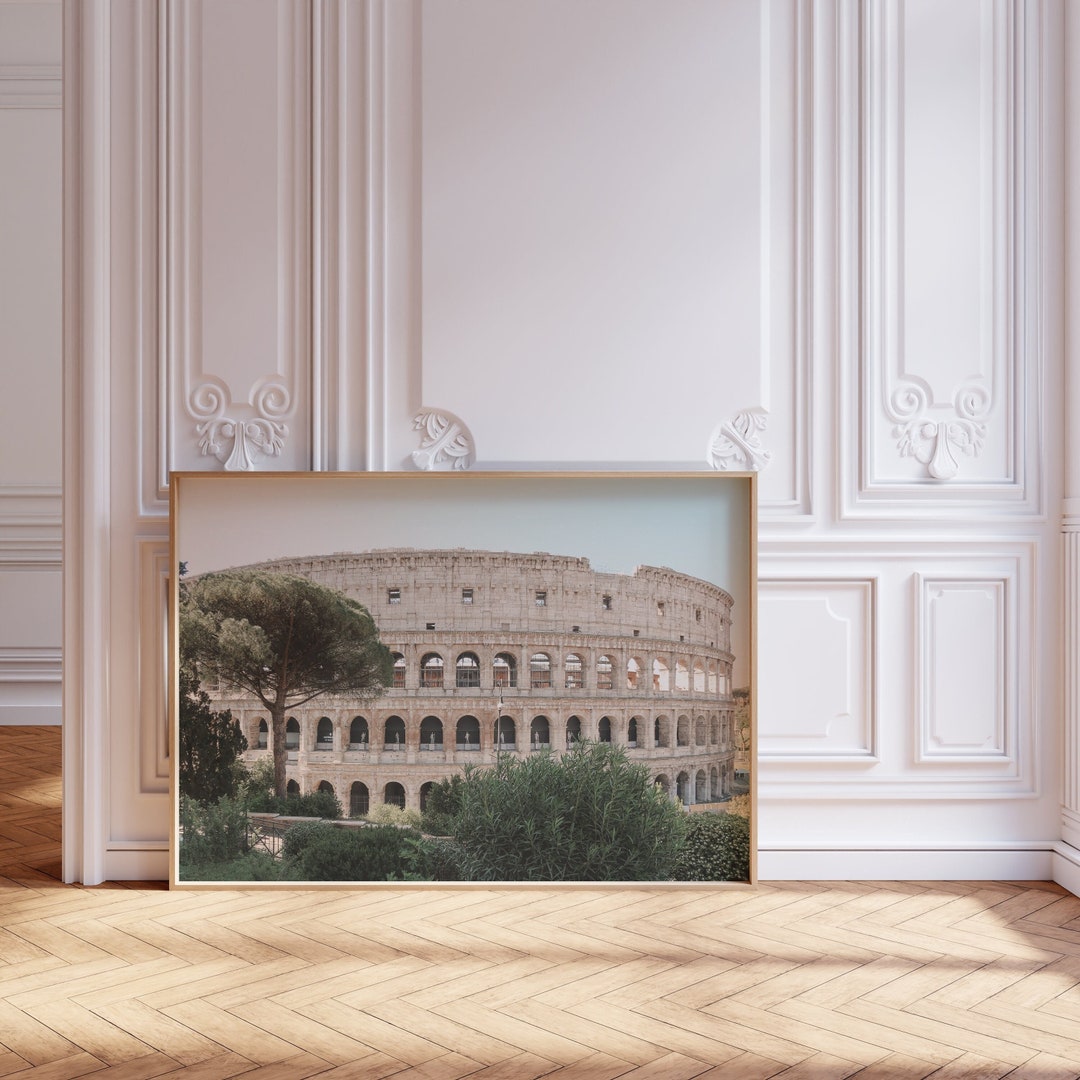 Roman Colosseum With Umbrella Pine Trees Photography - Rome, Italy - Etsy