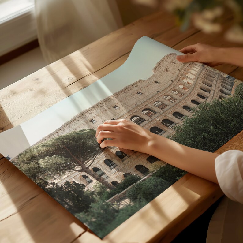 Roman Colosseum With Umbrella Pine Trees Photography - Rome, Italy - Etsy