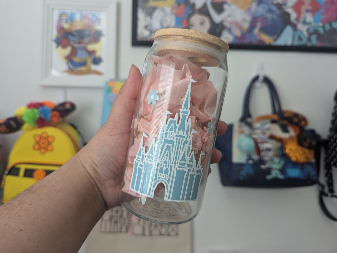 20oz Magical Castle Glass Cups With Lids and Straw, Glass Cups, Summer ...