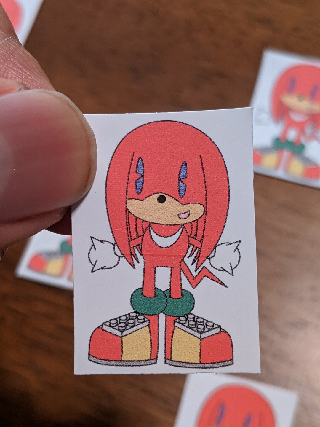 Knuckles Chibi Sticker waterproof Permanent Adhesive - Etsy