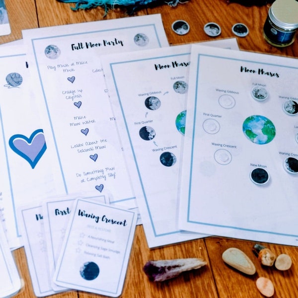 Phases of the Moon Chart School - Etsy