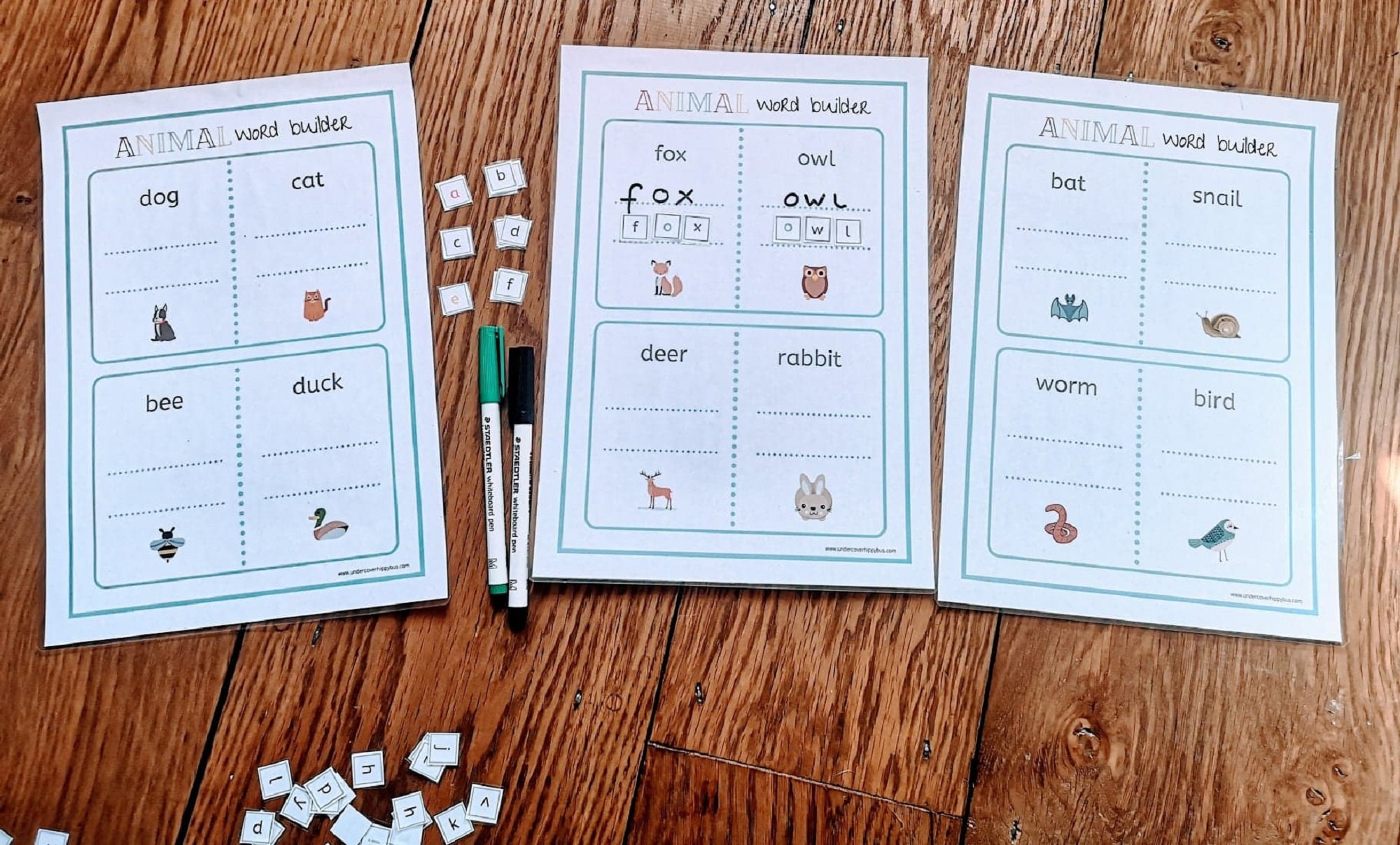 Animal Word Builder - Busy Binder Activity - Etsy