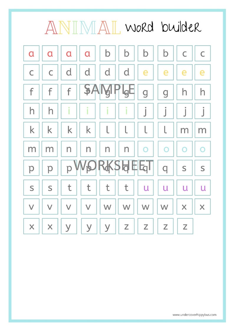 Animal Word Builder - Busy Binder Activity - Etsy