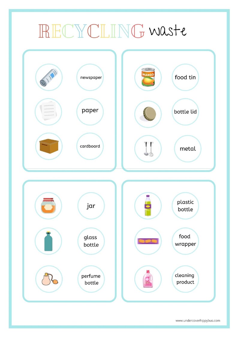 Recycling & Sorting Materials - Busy Binder Activity - Etsy