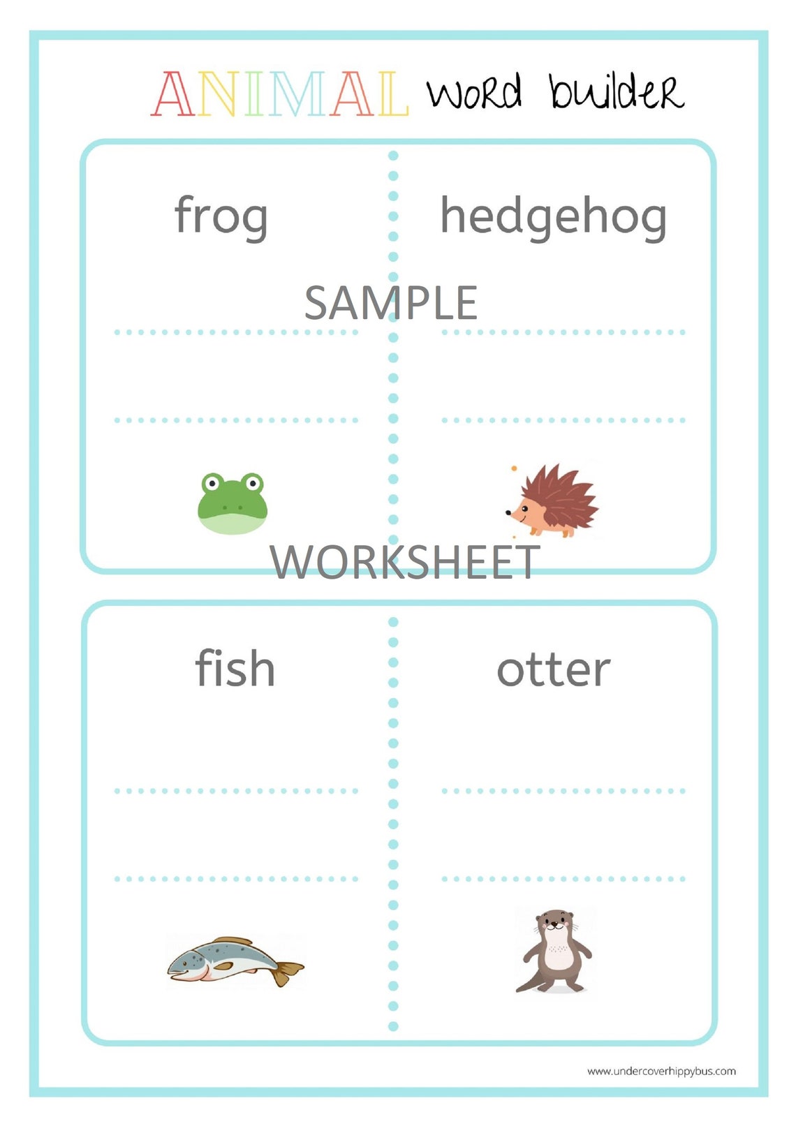 Animal Word Builder - Busy Binder Activity - Etsy