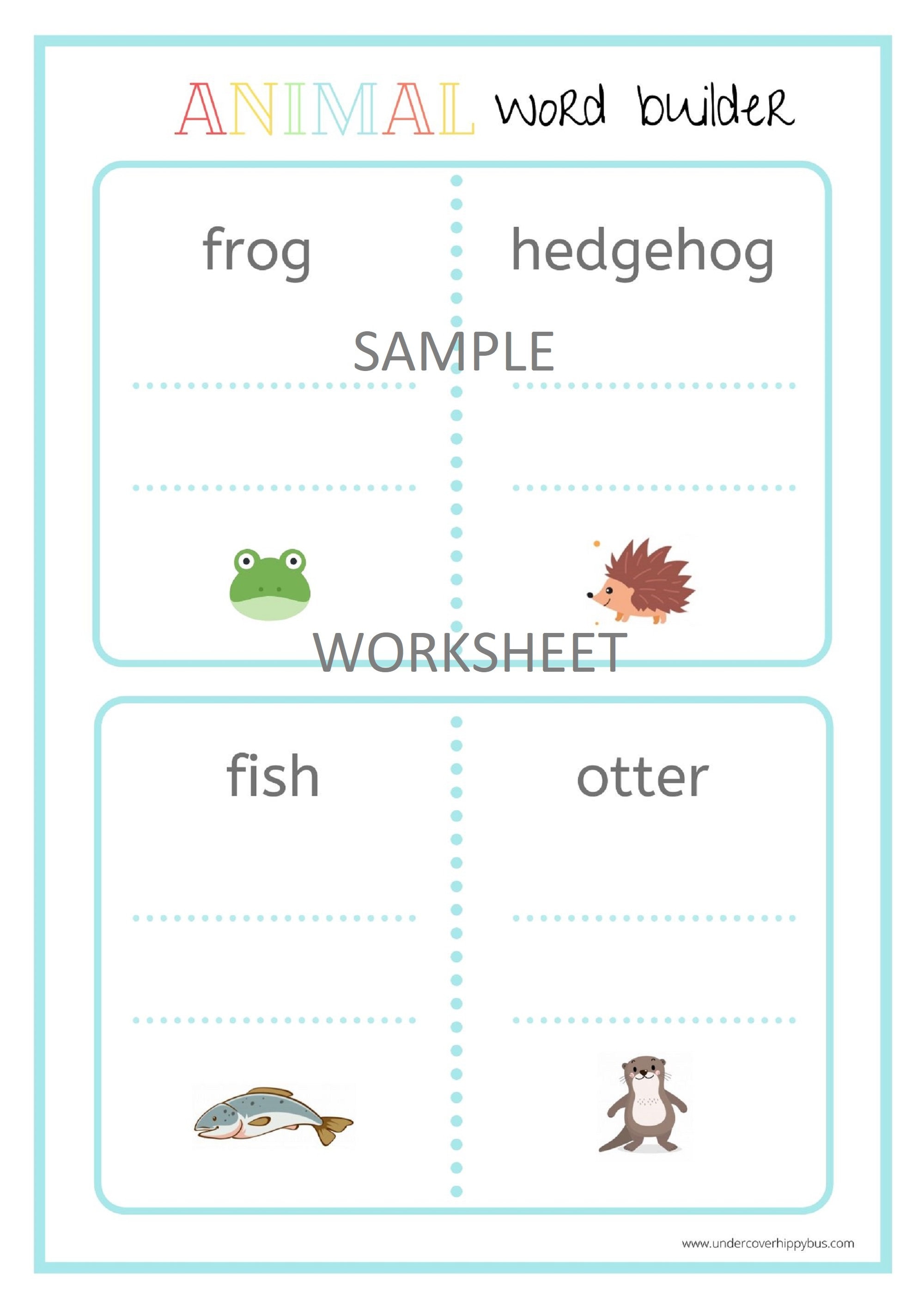 Animal Word Builder - Busy Binder Activity - Etsy