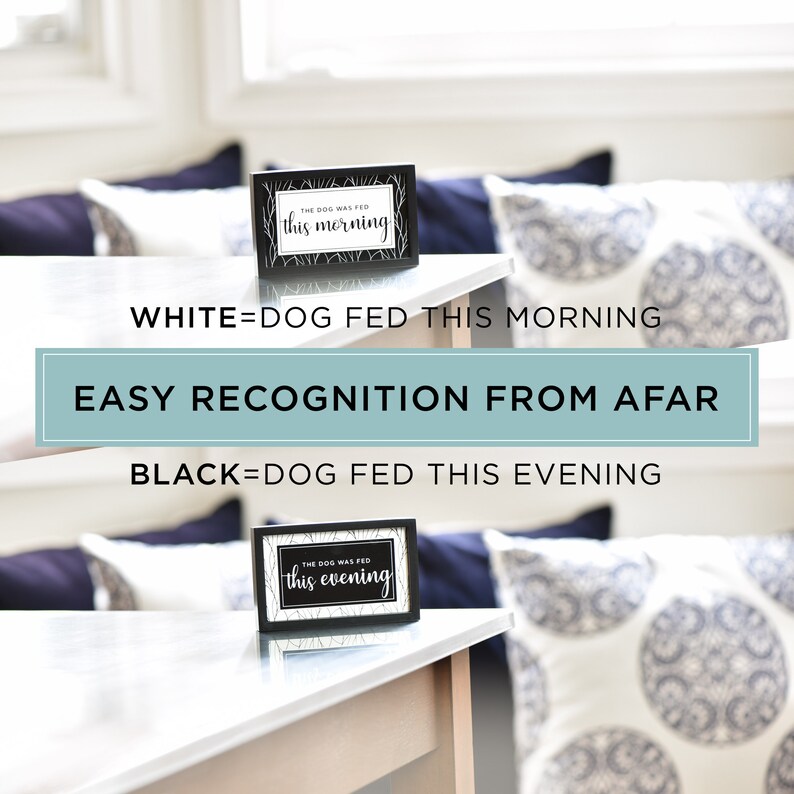 Cute Little Dog Fed Sign Dog Feeding Tracker Did You Feed the ... Feed ...