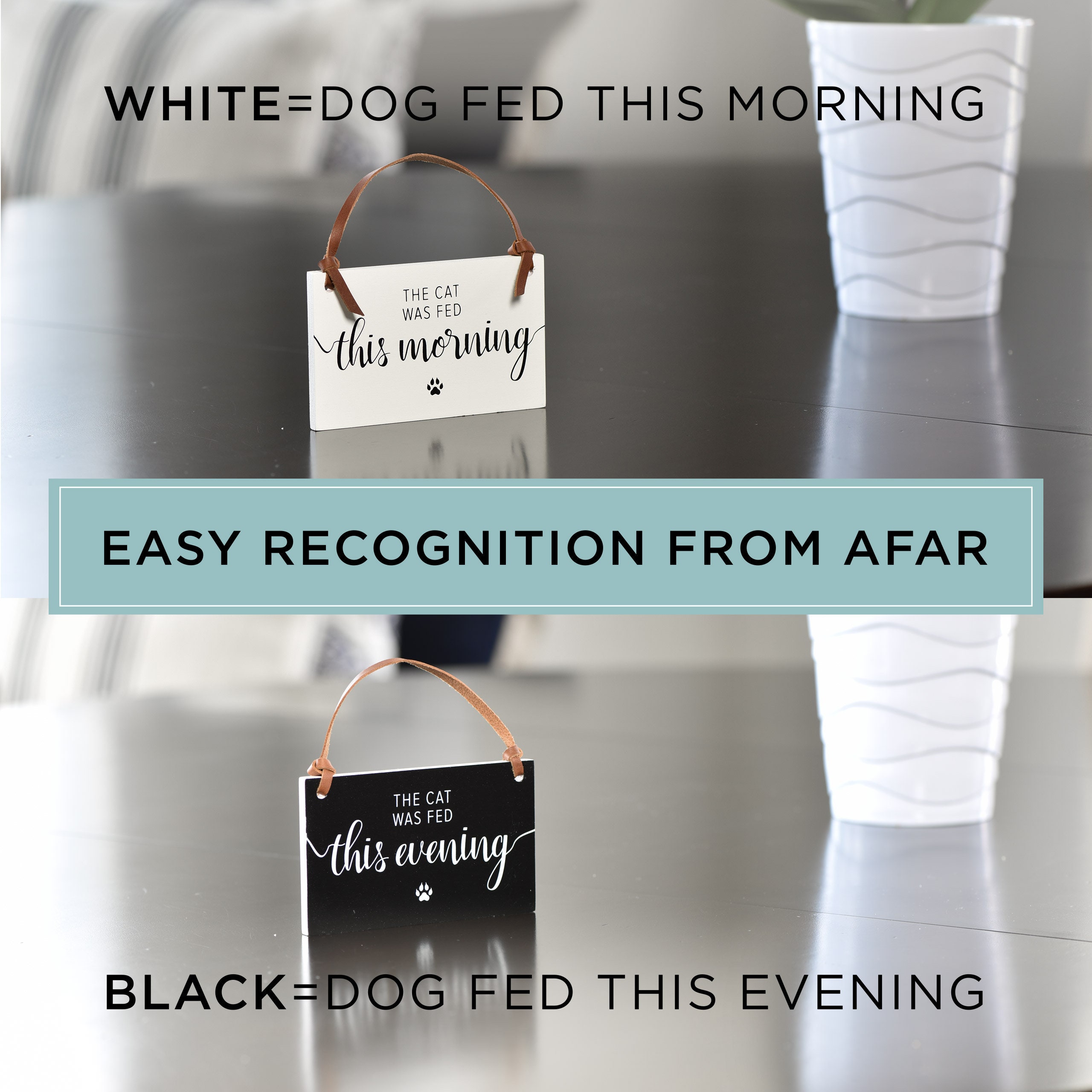 Cat Feed Reminder Wooden Cat Feeding Schedule Feed Cat Magnet Sign AM ...