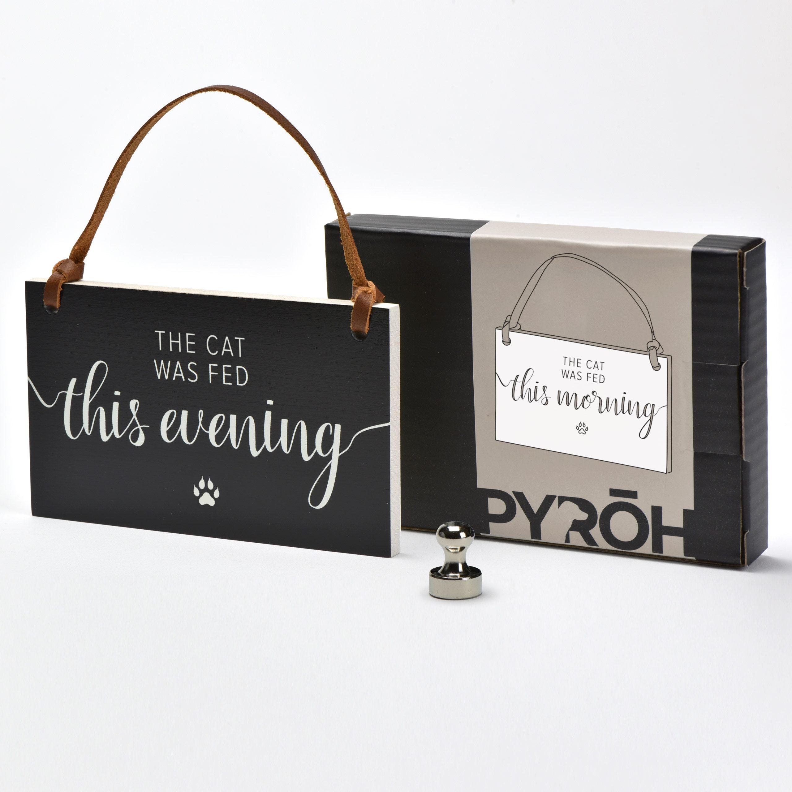 Cat Feed Reminder - Wooden Cat Feeding Schedule - Feed Cat Magnet Sign ...