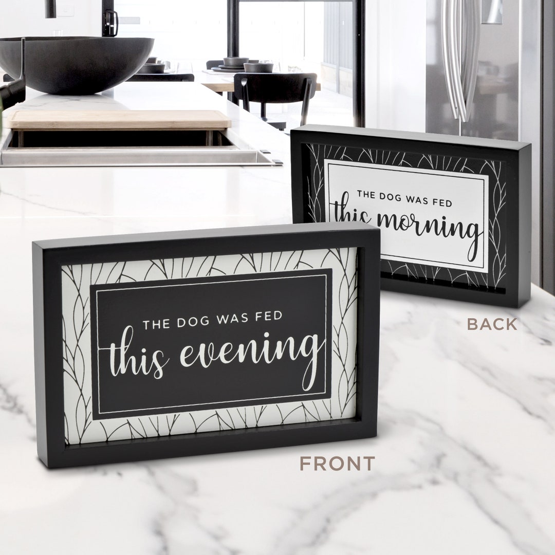 Cute Little Dog Fed Sign - Dog Feeding Tracker - Did You Feed the ...