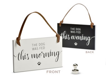 Personalized Dog Feeding Tracker Sign - Dog Feeding Reminder Magnet ...