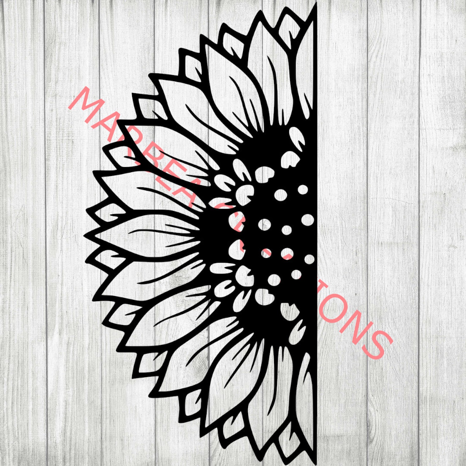 Half Sunflower svg Png Dxf CRICUT SILHOUETTE Digital File Cut File - Etsy