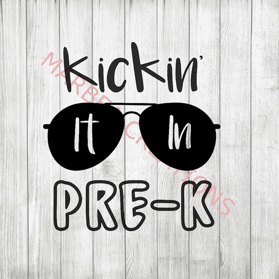 cut file Back to School Kickin It In PreK svg png dxf Silhouette digital file - CRICUT Drawing ...