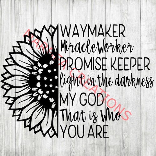 Waymaker SVG Cut File Miracle Worker SVG Promise Keeper - Etsy