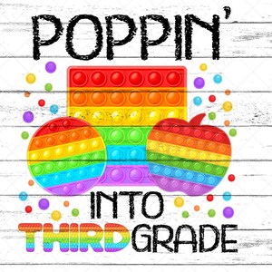 Poppin' Into Third Grade - PNG - Sublimation - Digital Download - Back ...