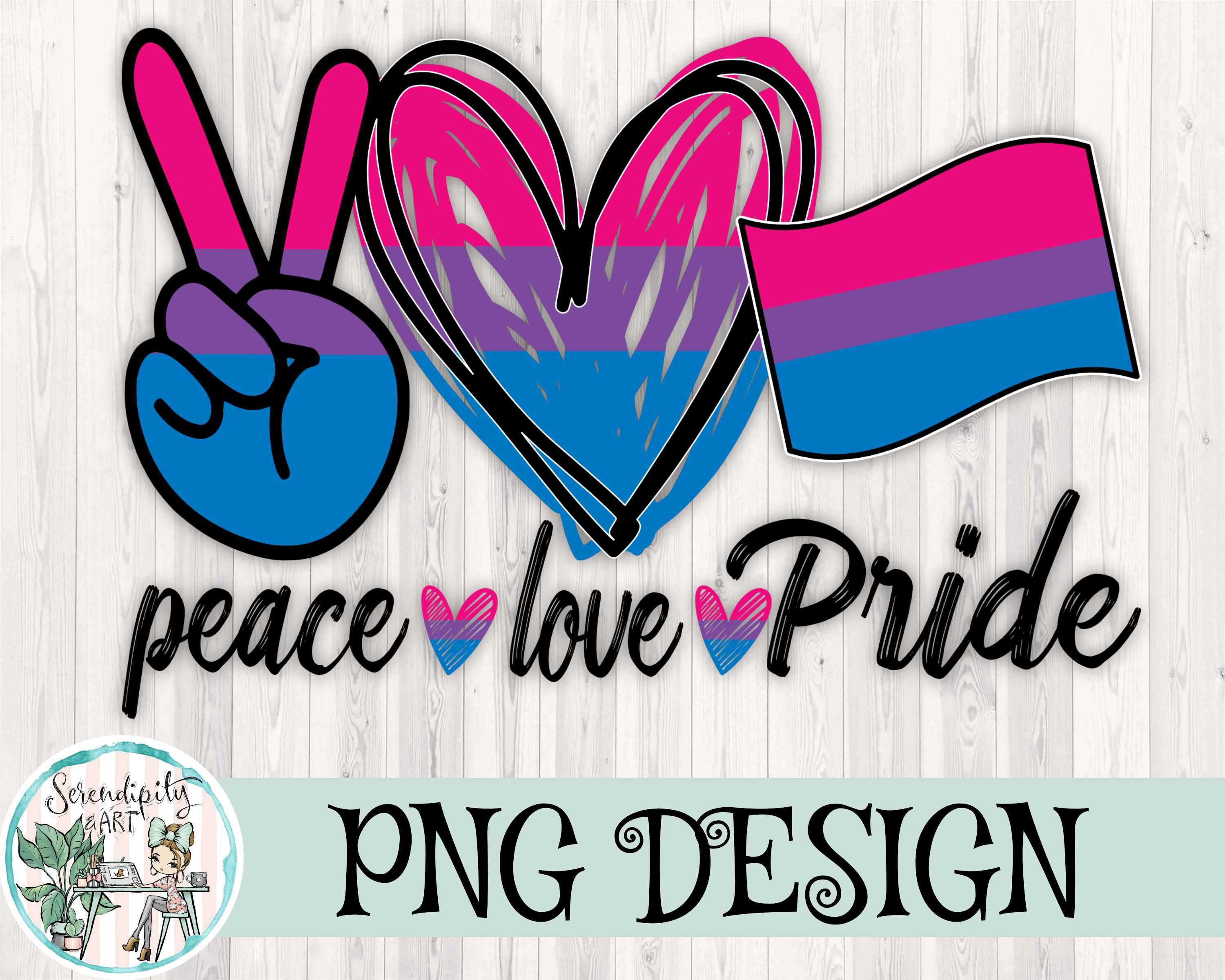 Peace Love Pride - Bisexual Flag - PNG - Sublimation - Digital Download ...